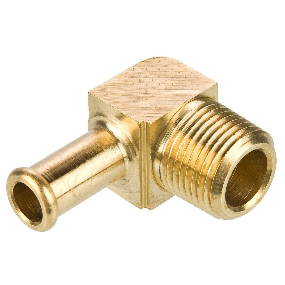 Barb to Pipe - 90 Beaded Barb Elbow - Brass Hose Barb Fittings ...