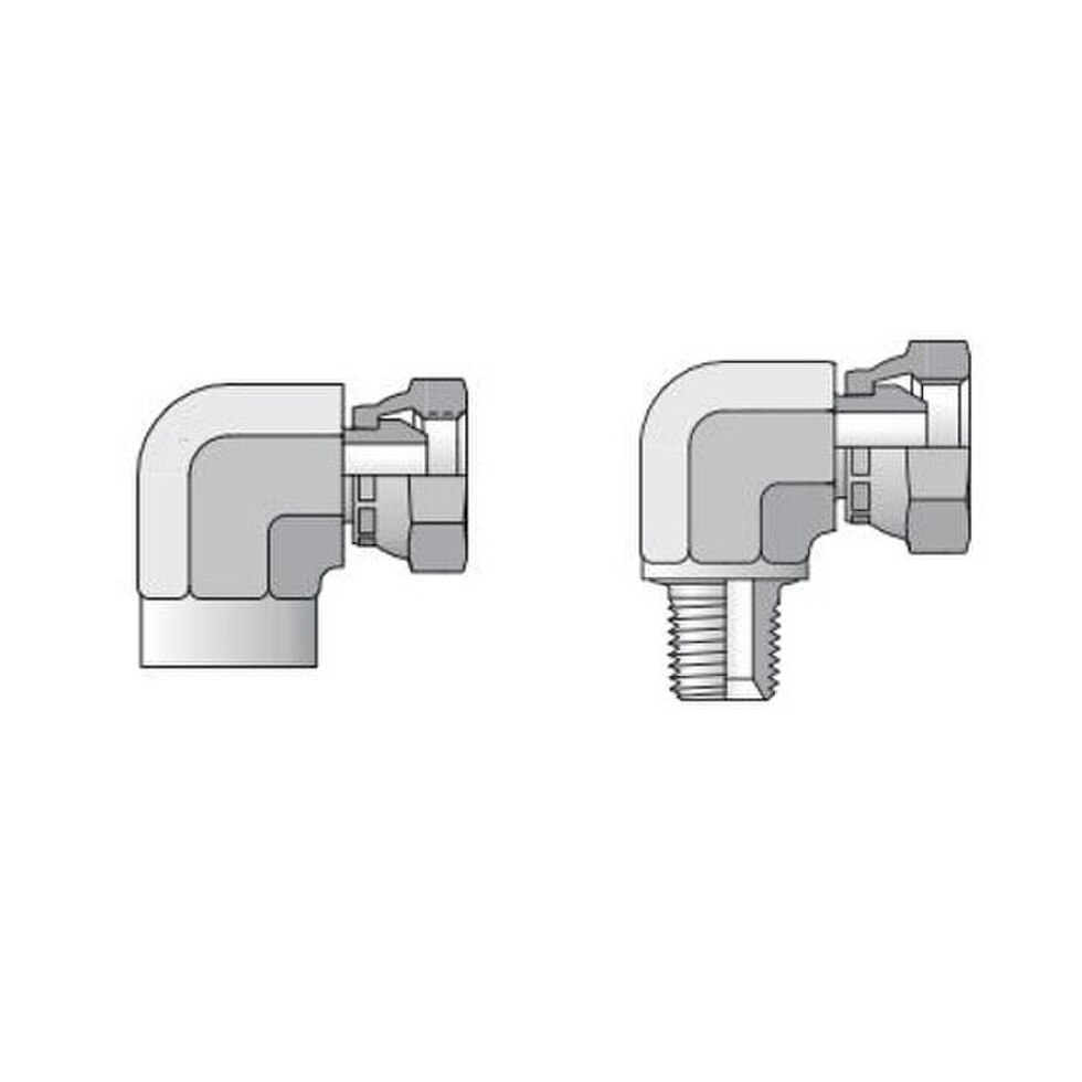 Pipe Swivel - NPT/NPTF to NPSM Swivel - 90 Elbow | Depatie Fluid Power