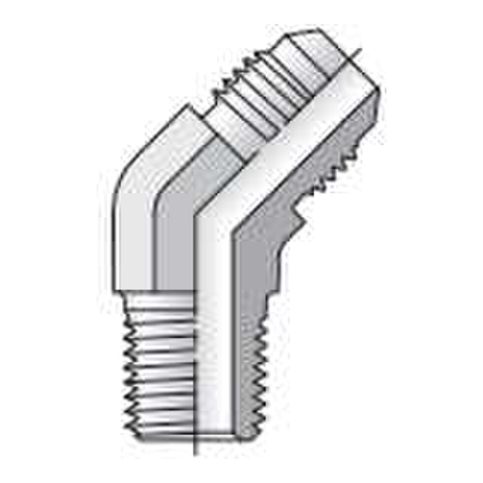 Triple-Lok 37 Flare JIC - Tube to NPT - 45 Elbow | Depatie Fluid Power