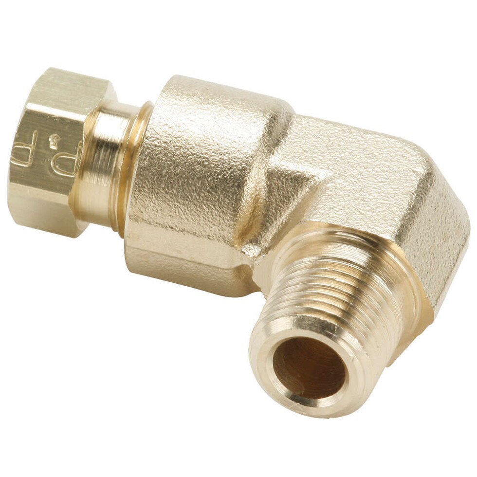Tube to Pipe - 90 Elbow - Brass Flareless Tube Fitting, Impulse ...